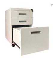 China 3 Drawers Metal Steel Mobile Pedestal 0.7mm Cold Rolled Steel Office Cabinet for sale