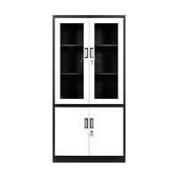 China Steel File Cabinet with Glass Door H1850xW900xD400mm SPCC Cold Rolled Steel for sale