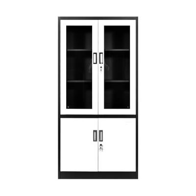 China Steel File Cabinet with Glass Door H1850xW900xD400mm SPCC Cold Rolled Steel for sale