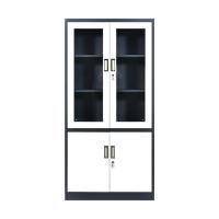 China Steel File Cabinet with Glass Door H1850xW900xD400mm SPCC Cold Rolled Steel for sale