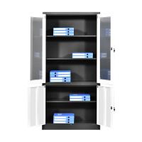 China Steel File Cabinet with Glass Door H1850xW900xD400mm SPCC Cold Rolled Steel for sale