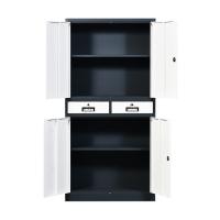 China Metal Office Steel Storage Cupboards With Middle Two Drawers for sale