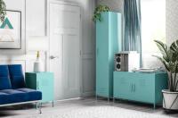 China 2 Door Metal Locker Storage Cabinet Knocked Down for sale