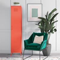 China Pink Bedroom Steel Storage Locker Standing Legs Vertical Clothes Storage Locker for sale