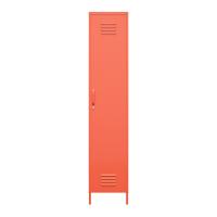 China Orange H1700 Single Metal Locker Storage Cabinet Flat Packing Adjustable Feet 0.5mm Steel for sale