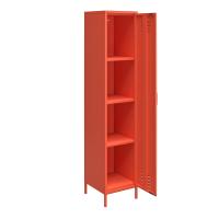 China Orange H1700 Single Metal Locker Storage Cabinet Flat Packing Adjustable Feet 0.5mm Steel for sale