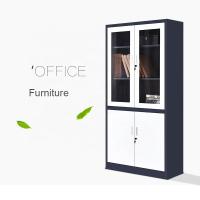 China Office Steel Storage File Cabinet with Glass Door H1850xW900xD400mm SPCC Steel for sale