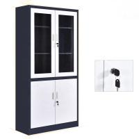 China Office Steel Storage File Cabinet with Glass Door H1850xW900xD400mm SPCC Steel for sale