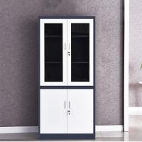 China Office Steel Storage File Cabinet with Glass Door H1850xW900xD400mm SPCC Steel for sale