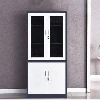 China Office Steel Storage File Cabinet with Glass Door H1850xW900xD400mm SPCC Steel for sale