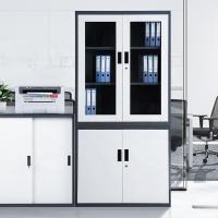 China Office Steel Storage File Cabinet with Glass Door H1850xW900xD400mm SPCC Steel for sale