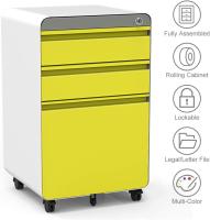 China 3 Drawer Steel Mobile File Cabinet 0.6mm Office Storage Pedestal H600mm for sale