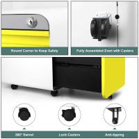 China Round Edge 3 Drawer Metal Mobile File Cabinets With Lock for sale