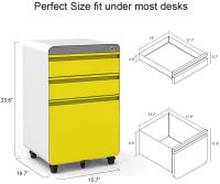 China Round Edge 3 Drawer Metal Mobile File Cabinets With Lock for sale