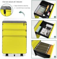China 3 Drawer Steel Mobile File Cabinet 0.6mm Office Storage Pedestal H600mm for sale