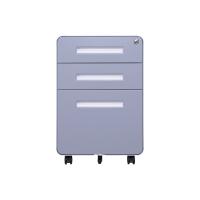 China Round Edge Steel 3 Drawer Mobile Pedestal File Cabinet H600mm W400mm D500mm for sale