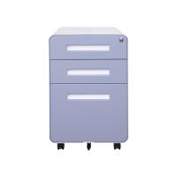 China Round Edge Steel 3 Drawer Mobile Pedestal File Cabinet H600mm W400mm D500mm for sale
