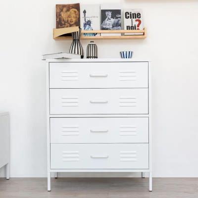 China White Metal Steel 4 Drawer Cabinet 35kg Capacity for Office Living Room for sale
