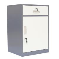 China Hospital Single Door Metal Nightstand Bedside Cabinet 0.6mm with Drawer 23kg for sale