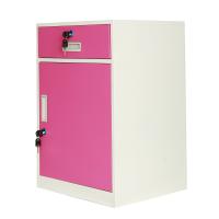 China Hospital Single Door Metal Nightstand Bedside Cabinet 0.6mm with Drawer 23kg for sale