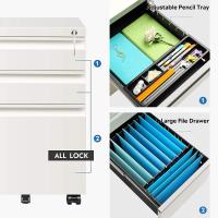 China 3 Drawer Steel Mobile Pedestal With WT Locking System for sale