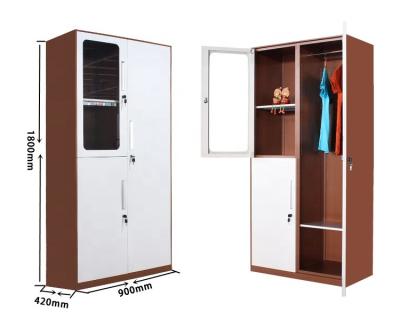 China Steel 3 Door Wardrobe Cabinet Cubby Lockers H1800mm for Bedroom Office School for sale