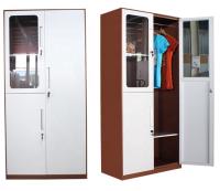 China Steel 3 Door Wardrobe Cabinet Cubby Lockers H1800mm for Bedroom Office School for sale