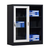 China Lockable Office Metal Cupboard Half Height Folding Steel File Cabinet for sale