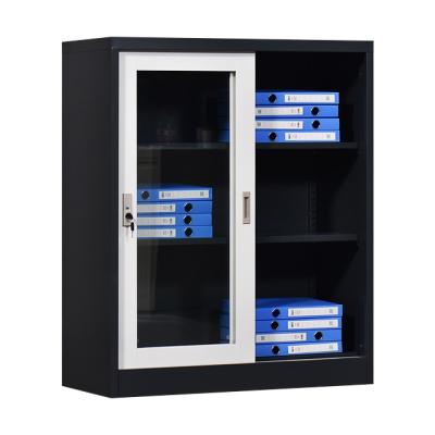 China Lockable Office Metal Cupboard Half Height Folding Steel File Cabinet for sale