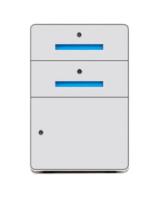 China Under Desk Three Drawer Steel Mobile Pedestal Metal Locker Cabinet White 600x390x520mm for sale