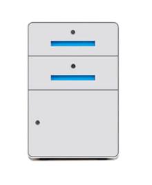 China Under Desk Three Drawer Steel Mobile Pedestal Metal Locker Cabinet White 600x390x520mm for sale