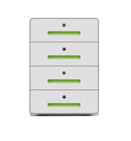 China Under Desk Three Drawer Steel Mobile Pedestal Metal Locker Cabinet White 600x390x520mm for sale