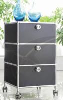 China Lockable Mobile Pedestal File Cabinet 3 Drawer Steel Swing Door 600x400x500mm for sale