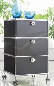 China Lockable Mobile Pedestal File Cabinet 3 Drawer Steel Swing Door 600x400x500mm for sale