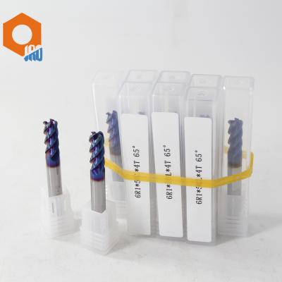 China 6R1*50L  Tungsten Carbide Milling Cutters HRC65 4 Flute Solid Carbide End Mill for sale