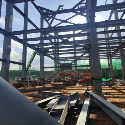 China Pre Engineered Steel Structure Workshop Construction With Steel Color Sheet Cladding for sale