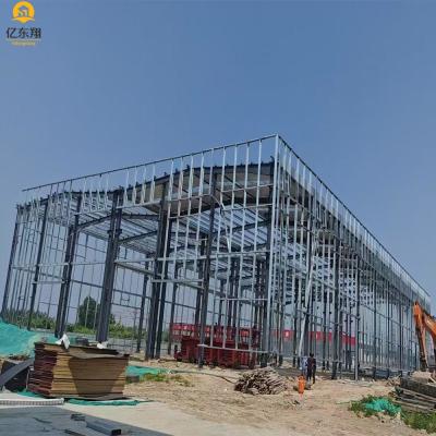 China Double Span Prefabricated Steel Warehouse Building with H-Section Frame for sale