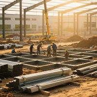 China Large Span Residential Steel Construction Prefabricated Structural Steel Portal Frame for sale