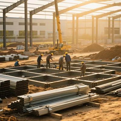 China Large Span Residential Steel Construction Prefabricated Structural Steel Portal Frame for sale