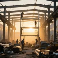 China Prefabricated Steel Frame Warehouse Building 50-70 Year Lifespan for sale