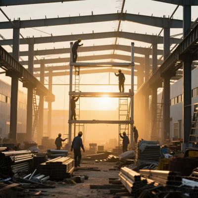 China Prefabricated Steel Frame Warehouse Building 50-70 Year Lifespan for sale