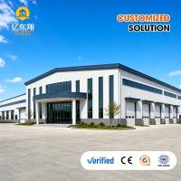 China Prefabricated Steel Warehouse with Sandwich Panels, 50 Years Lifespan, and Customizable Design for Industrial Use for sale