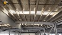 China 72m Large Span Three Story Heavy Steel Frame Building with High Precision Welded Cross Shaped Steel Columns for sale