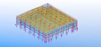 China 72m Large Span Three Story Heavy Steel Frame Building with High Precision Welded Cross Shaped Steel Columns for sale
