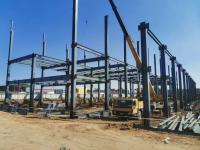 China 36m Large Span Steel Frame Building with Q355B Welded H Section Steel Columns and Multi-story Steel Frame Structure for sale