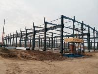 China 36m Large Span Steel Frame Building with Q355B Welded H Section Steel Columns and Multi-story Steel Frame Structure for sale