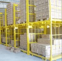 China Stacking rack heavy warehouse pallet cloth folding turnover metal mobile warehouse shelf for sale