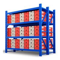 China Stainless Steel Pallet Rack Garage Shelving Metal Shelving Warehouse Rack stacking shelvs white and blue for sale