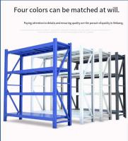 China Boltless Shelving Racking Systems Industrial Warehouse Storage Rack Shelf Heavy Duty for Metal Original Black Cover White Blue for sale