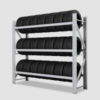 China Steel Storage Car Tire Display Rack, Tire Shelf, Car Accessories Display Rack Estante De Pneus for sale